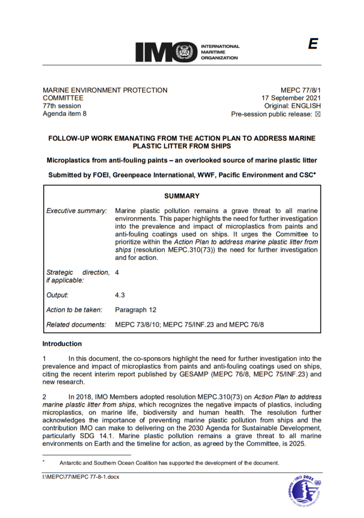 IMO submission - Action plan to address marine plastic litter from ...